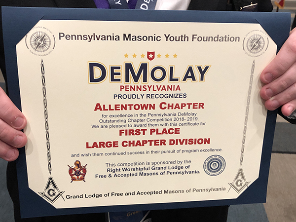 Allentown DeMolay Wins Most Outstanding DeMolay Chapter in Pennsylvania ...